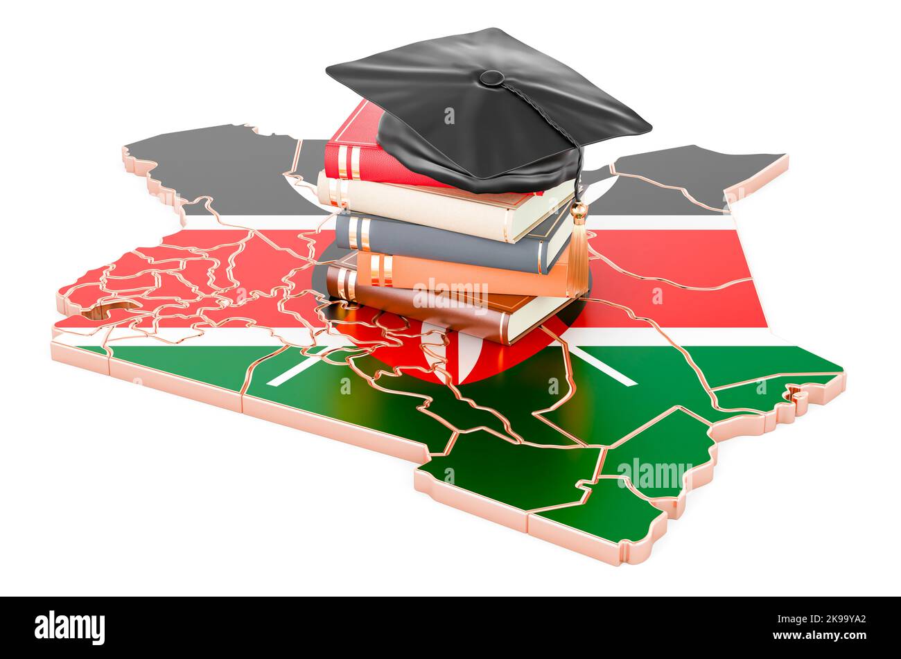 Education in Kenya concept, 3D rendering isolated on white background ...