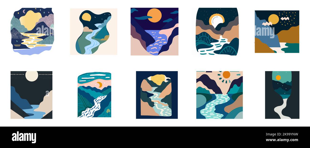 Illustration in Scandinavian style. beautiful background. Flat abstract ...