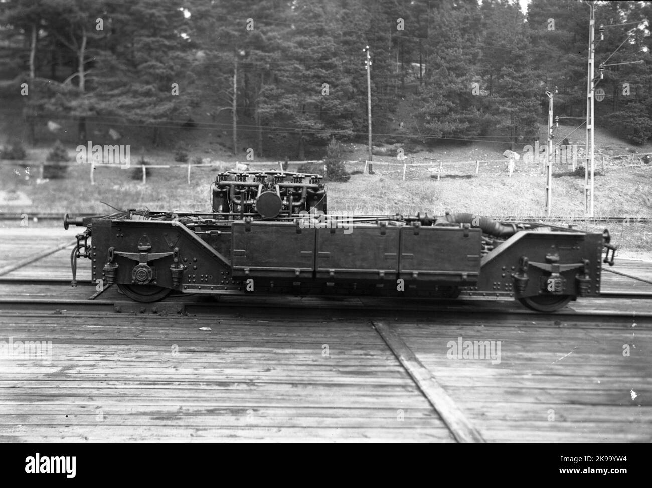 Machine bogie from Halmstad Näslö Railway, HNJ Power Gas Motor Car; JVM ...