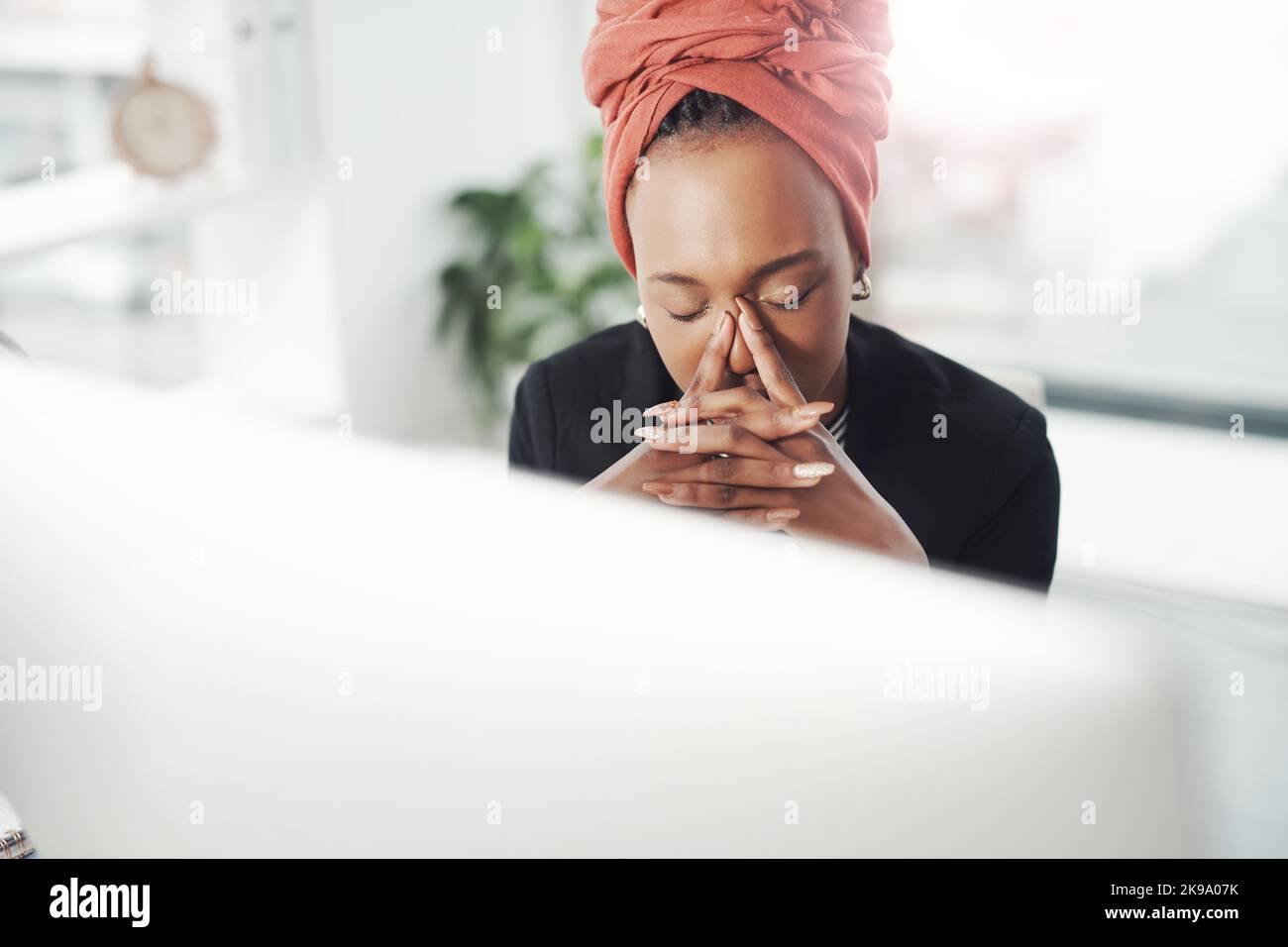 Shes really feeling the pressure. an attractive young businesswoman ...