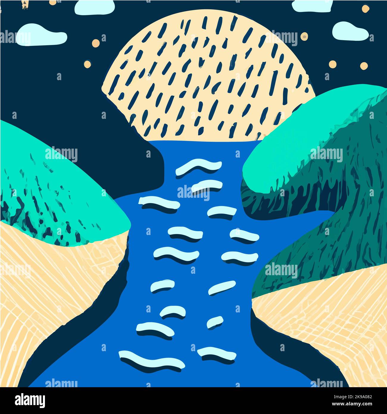 Illustration in Scandinavian style. beautiful background. Flat abstract ...