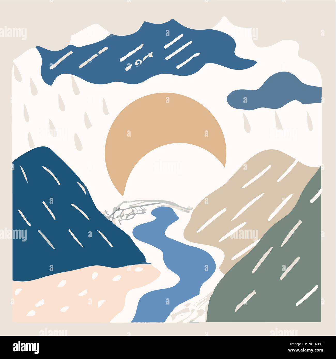 Illustration in Scandinavian style. beautiful background. Flat abstract ...