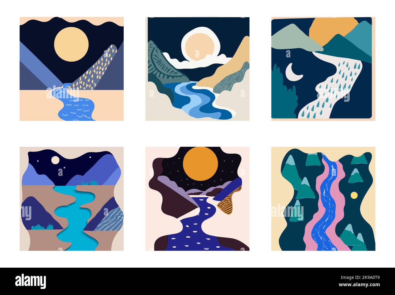 Illustration in Scandinavian style. beautiful background. Flat abstract ...