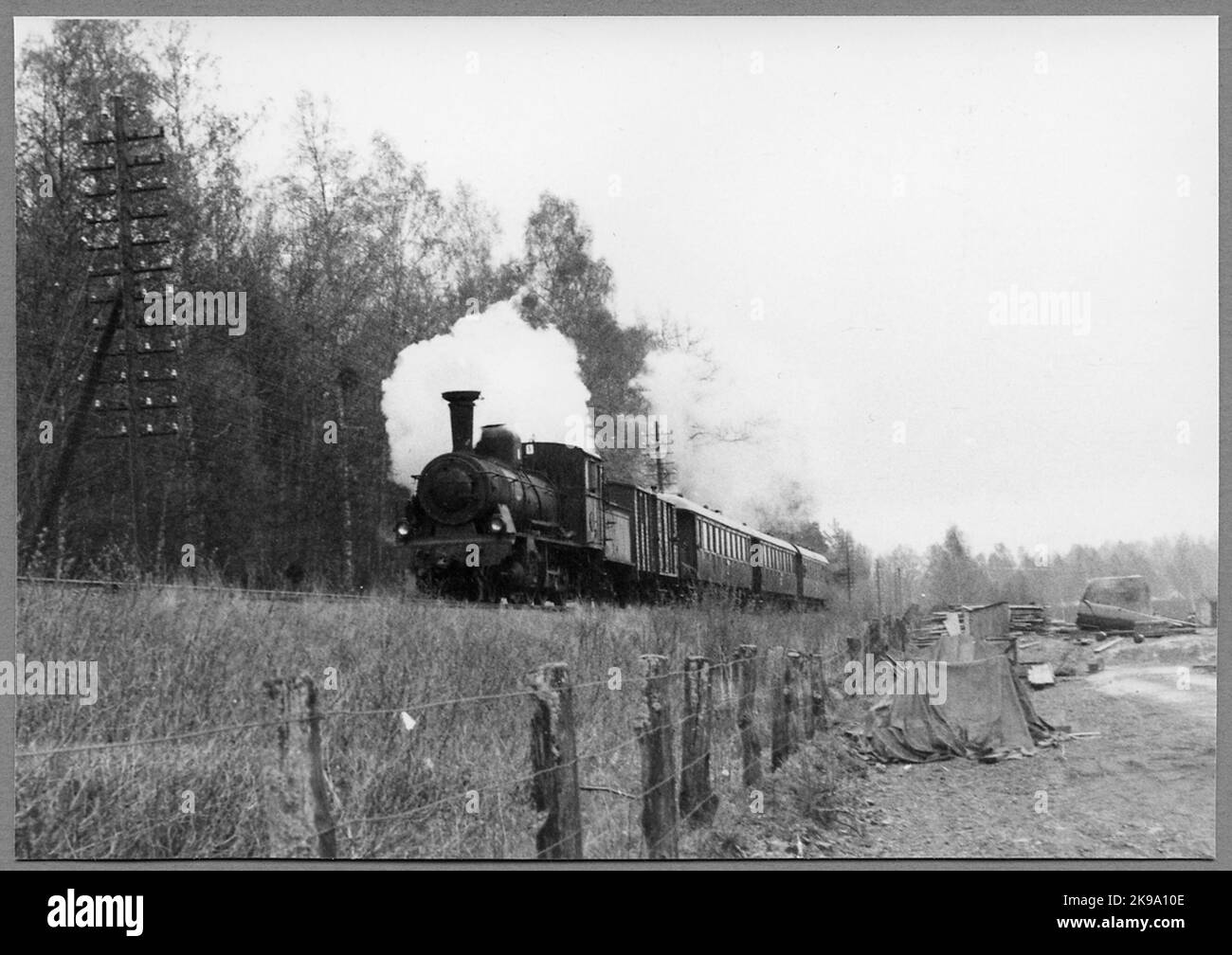 The State Railways, SJ GP 3043 by train on the line between Åtvidaberg ...