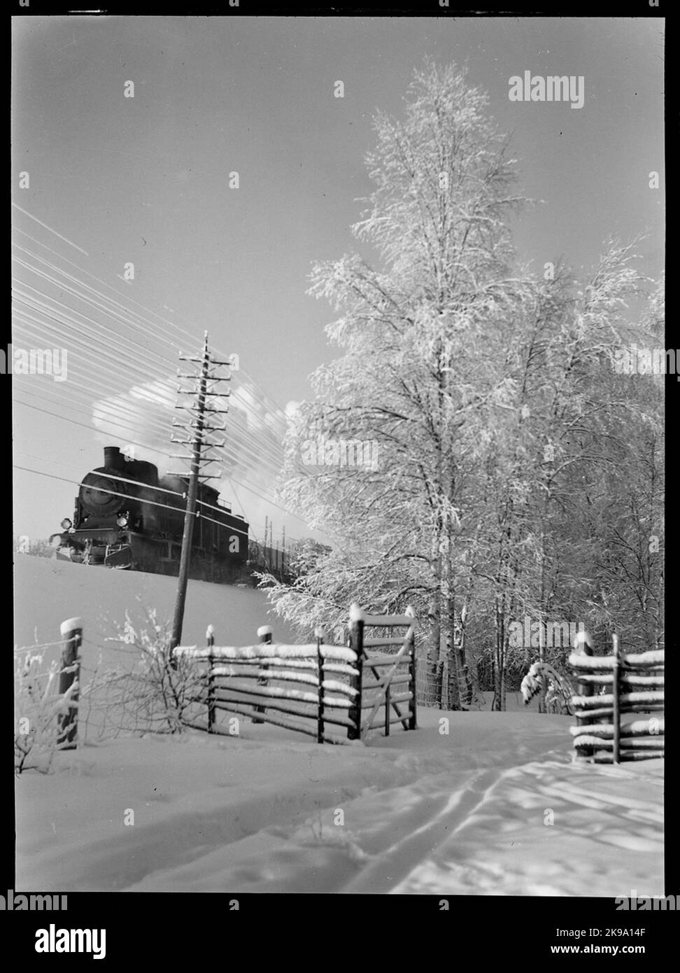 Steam trains on line Black and White Stock Photos & Images - Alamy