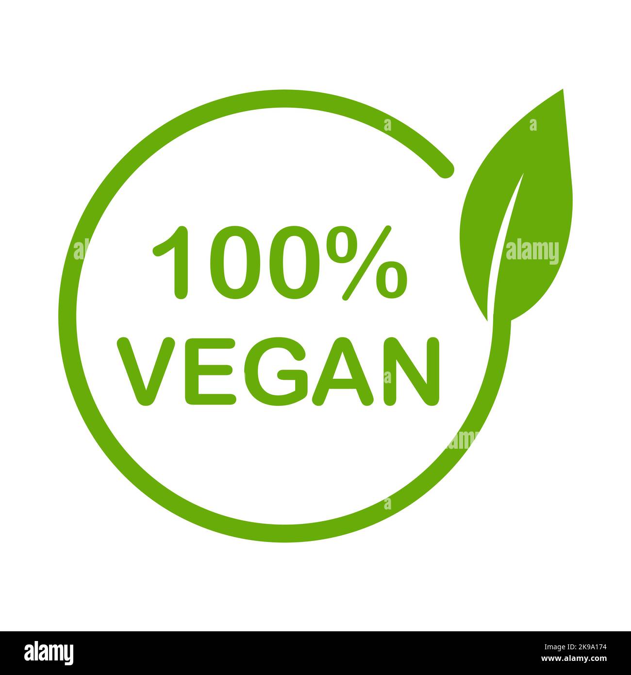 Vegan product 100 percent icon vector vegetarian food label organic ...