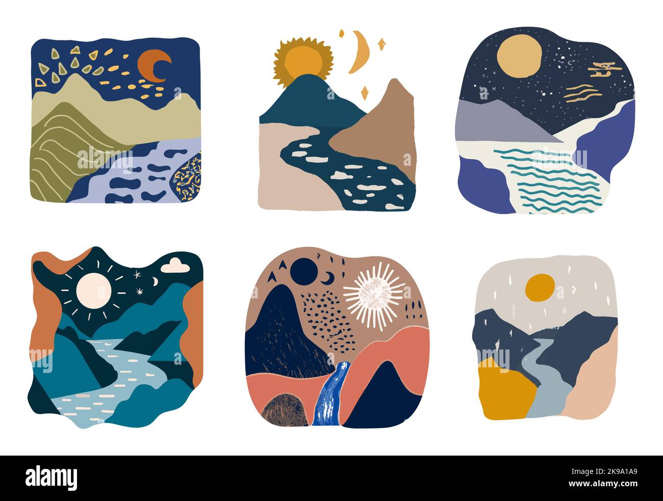 Illustration in Scandinavian style. beautiful background. Flat abstract ...