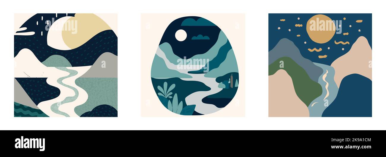 Illustration in Scandinavian style. beautiful background. Flat abstract ...