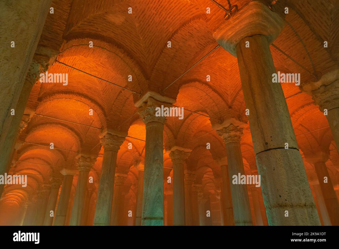 Vaults and columns of a cistern. Byzantine architecture background ...