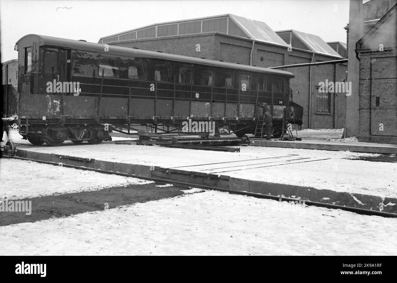 Wagon Litt. Co to SRJ Exterior. The trolley loaded Stock Photo - Alamy