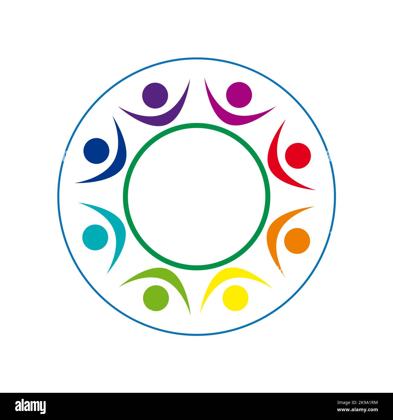 simple sign of happy children with open arms around the world. Vector ...