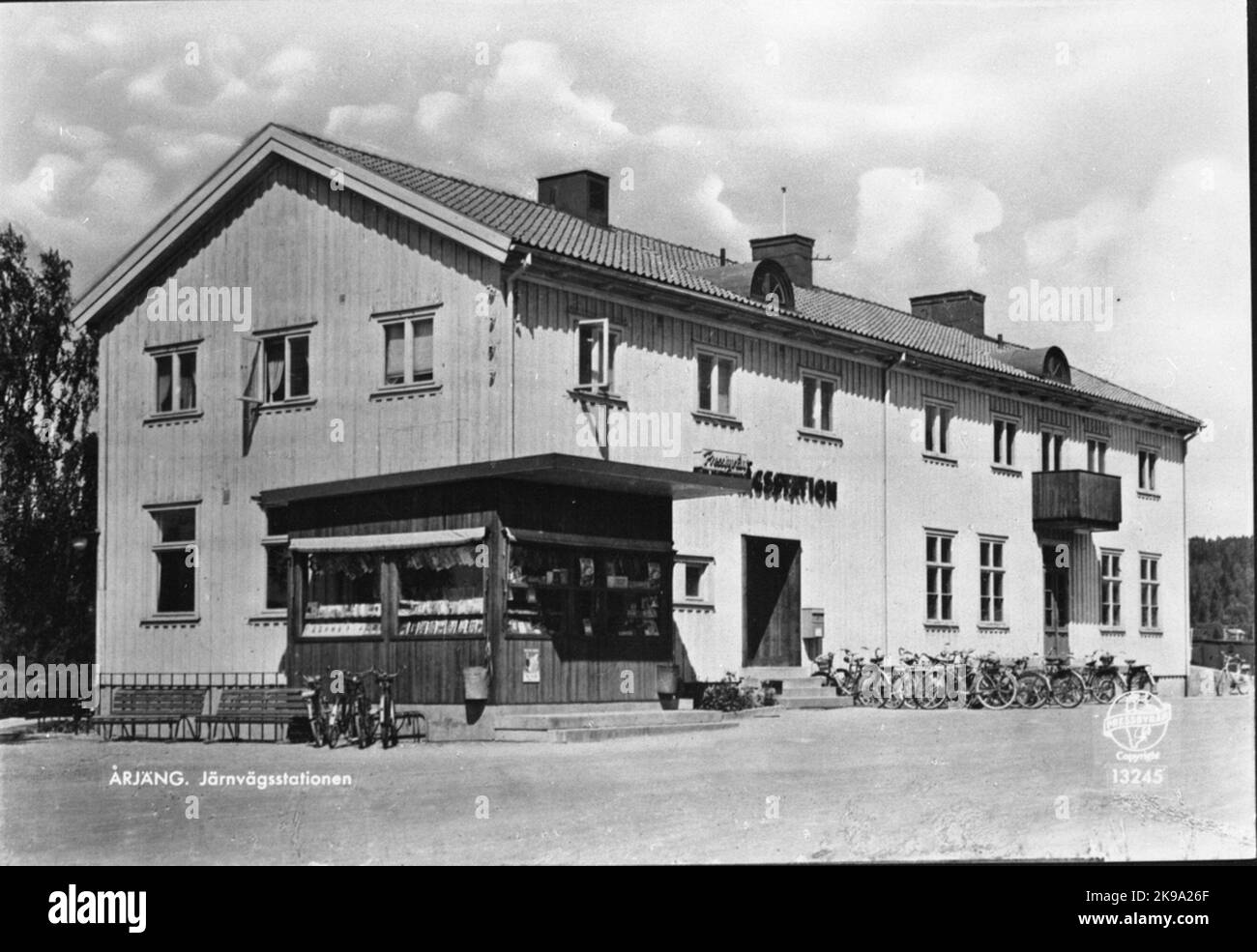 Station built in 1928. Two -storey station house in wood Stock Photo ...