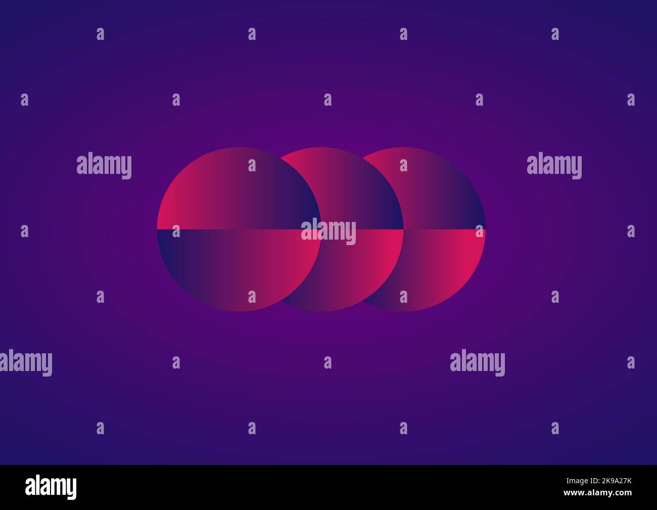 Purple red neon light with reflection on sphere, gradient vector ...