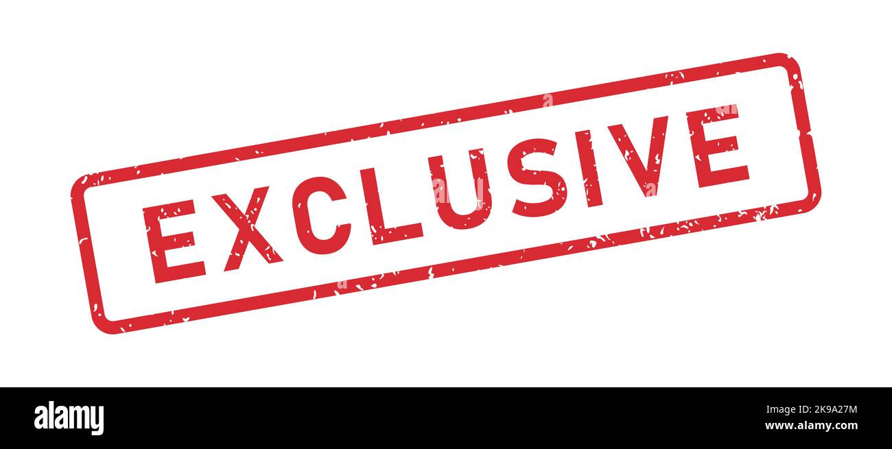 Grunge Exclusive word rubber stamp. Exclusive red sign sticker set ...