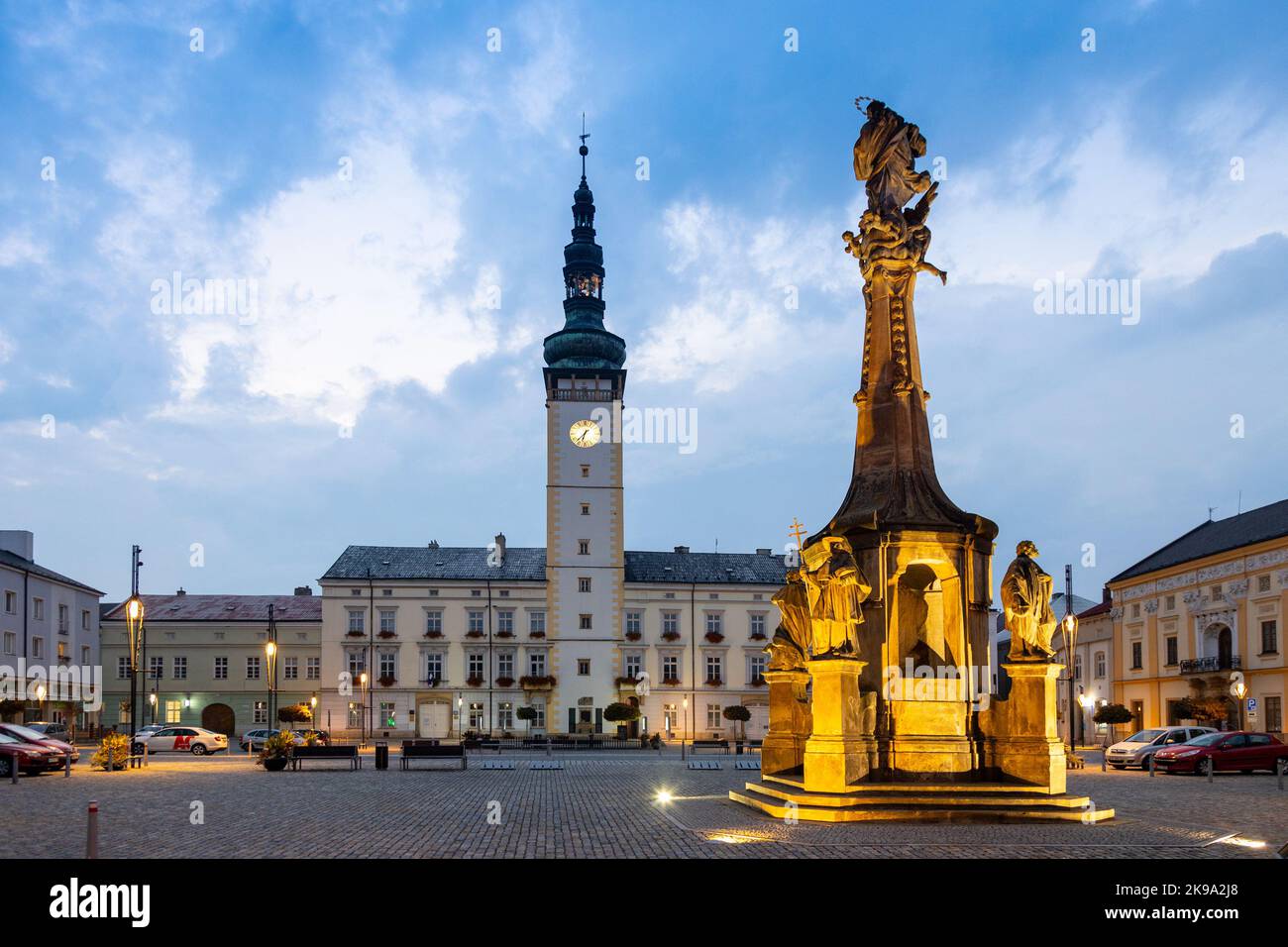 Radnice a morovy sloup, Namesti Premysla Otakara, Litovel, Ceska ...