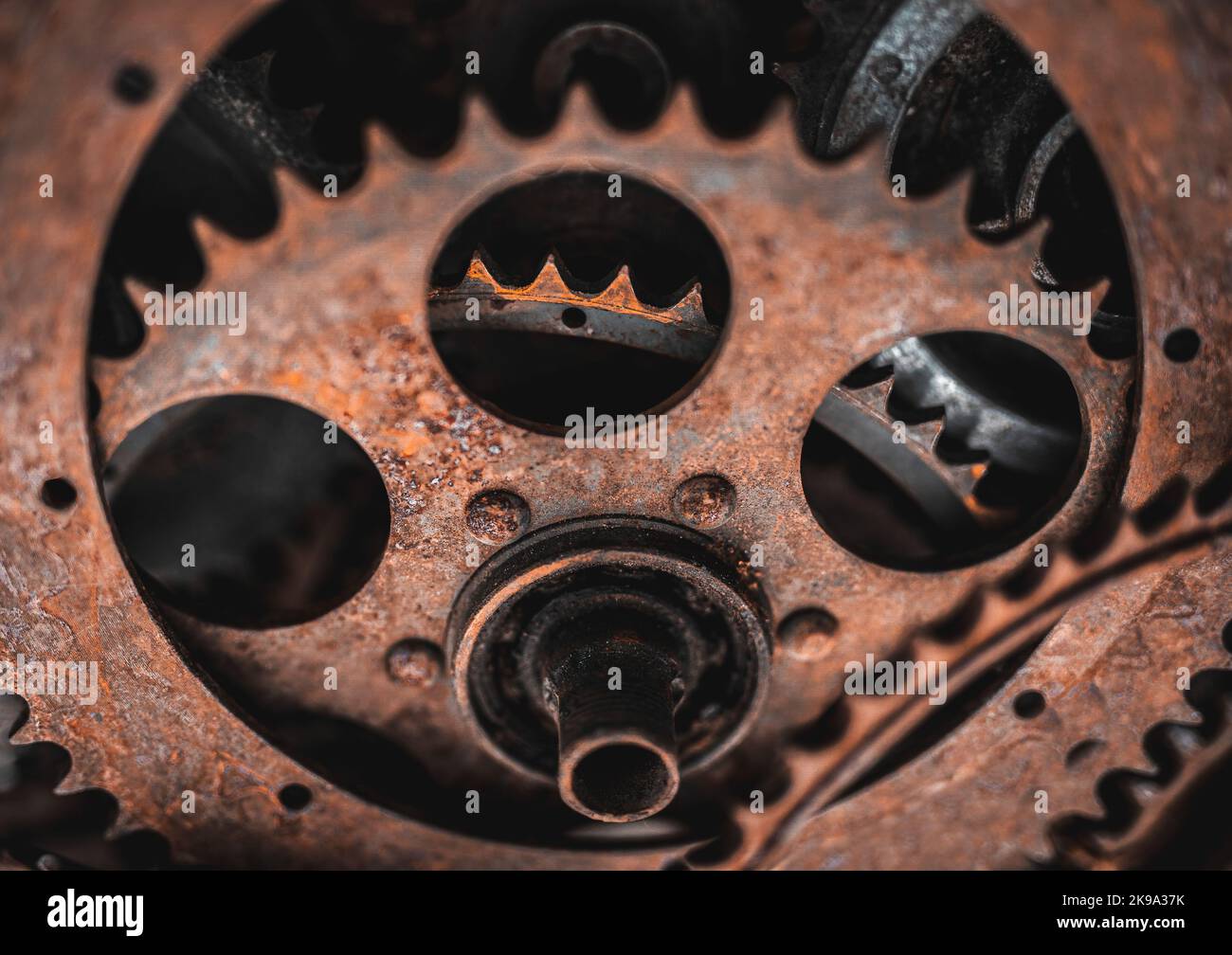 Old rusty industrial cogwheels hi-res stock photography and images - Alamy