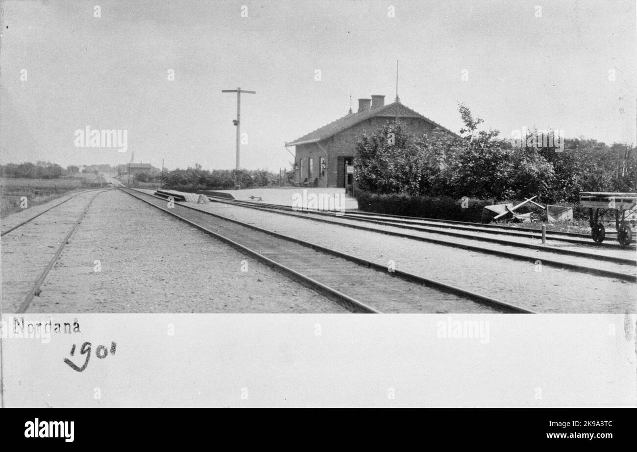 The station in Nordanå Stock Photo - Alamy