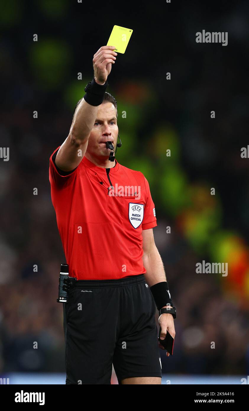 London, England, 26th October 2022. Referee Danny Makkelie during the ...