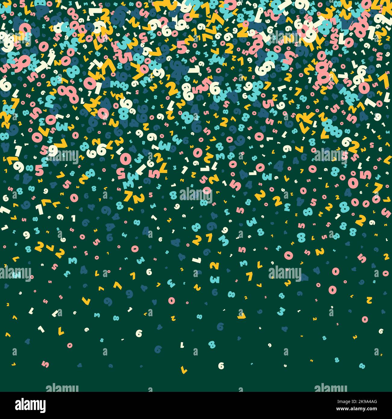 Falling light numbers. Math study concept with flying digits. Unique ...