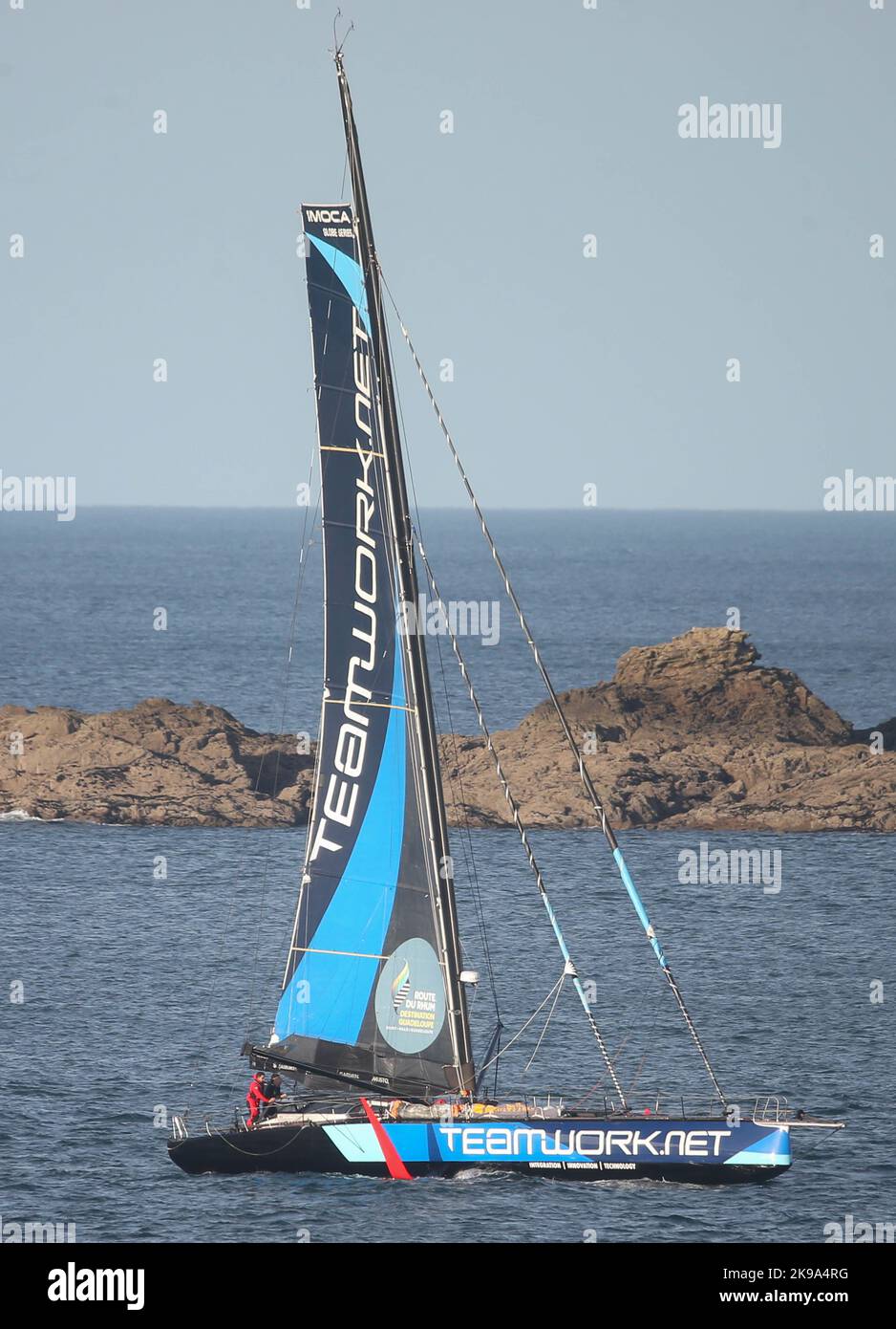 IMOCA TEAMWORK.NET Skipper Justine Mettraux during the Route du Rhum ...