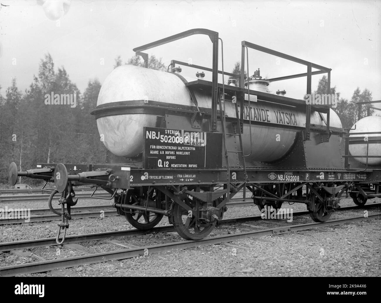 Nora Bergslags Railway, NBJ Q12 502008. Carriage with aluminum tank for ...