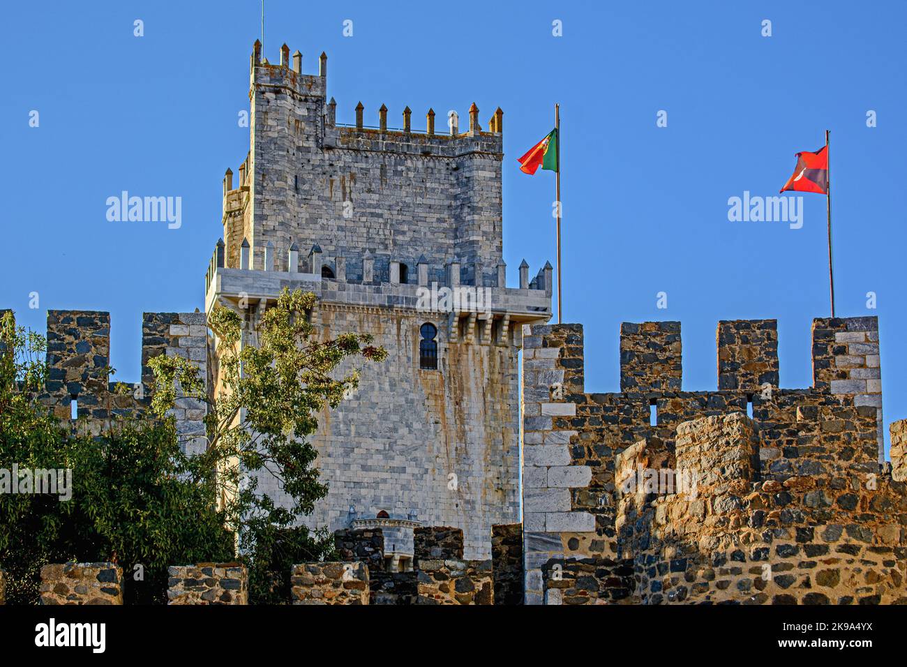 Castelo de Beja (Beja castle). 14th century keep tower and town walls ...