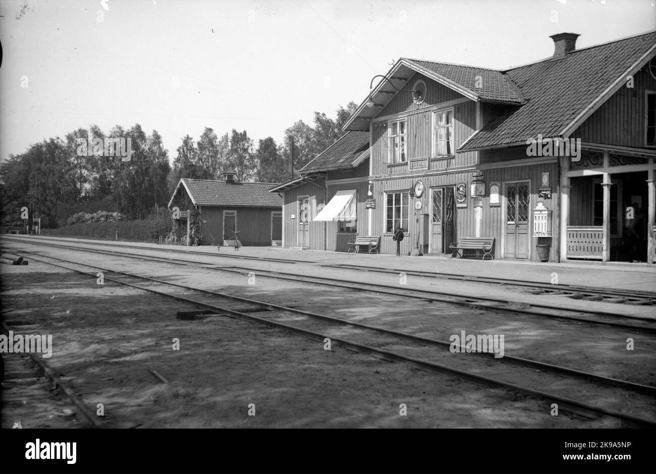 The railway station in Axvall Stock Photo - Alamy