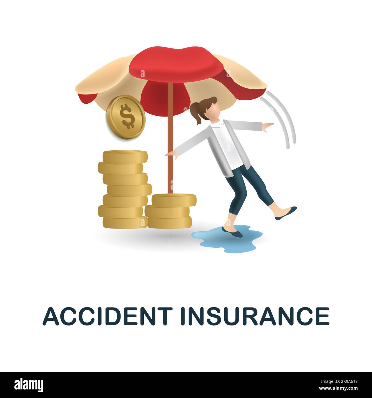 Accident Insurance icon. 3d illustration from insurance collection ...