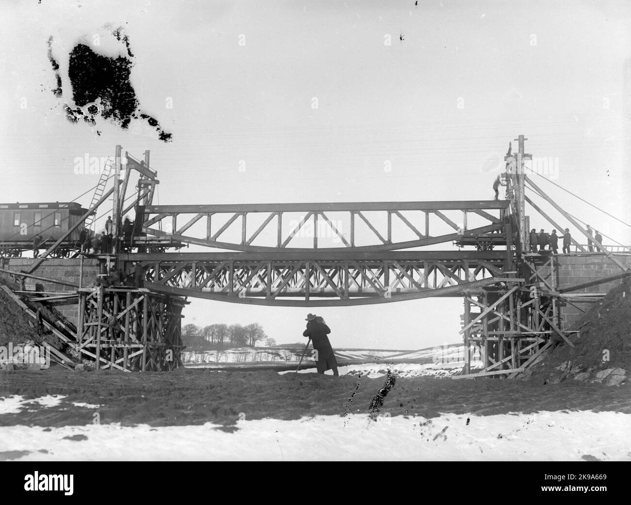 Bridge change along Helsingborg-Hessleholm Railway Stock Photo - Alamy