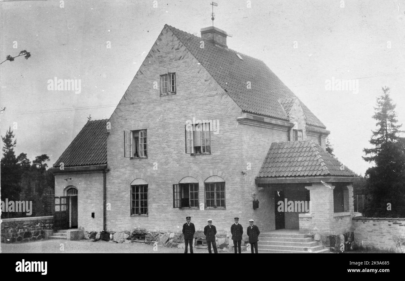 Station house facility building Black and White Stock Photos & Images ...