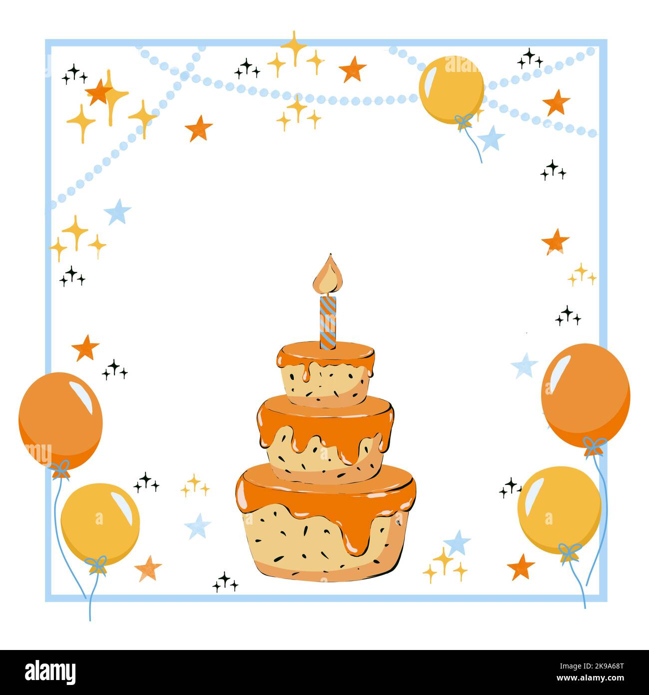 Birthday Cake. Template for Birthday Party invitation or baby shower ...