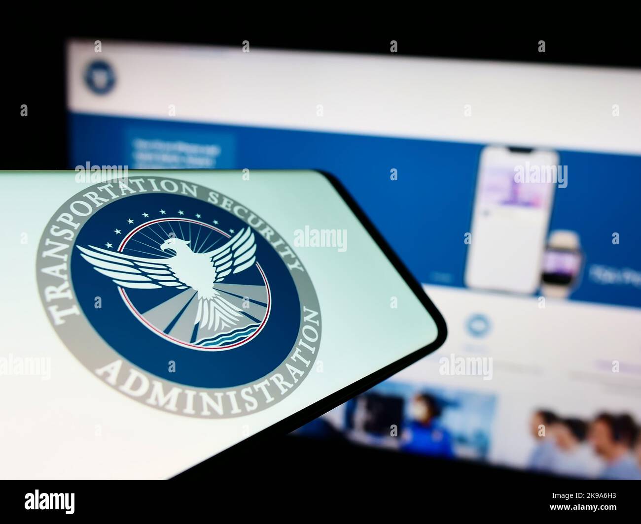 Mobile phone with seal of Transportation Security Administration (TSA ...