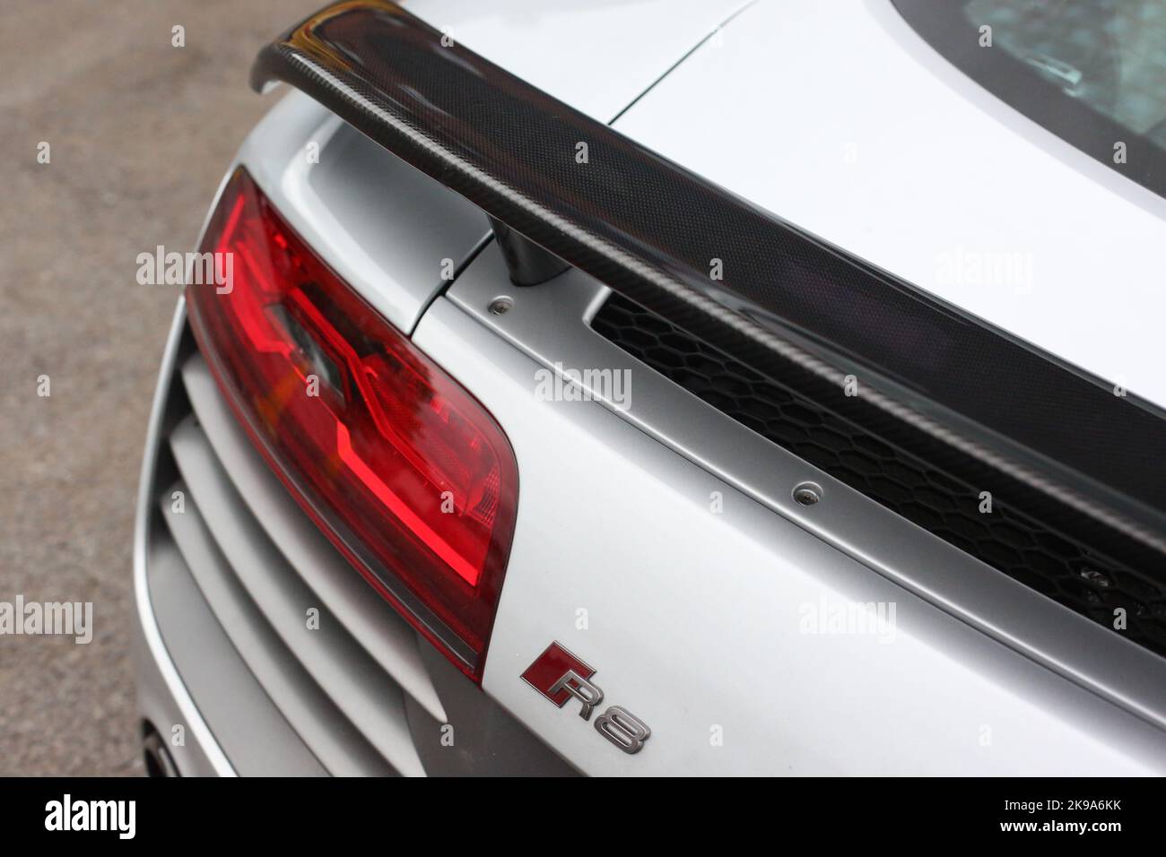 The Rear Section Of A 2013 Audi R8 V10 Plus With Optional Carbon Fibre ...