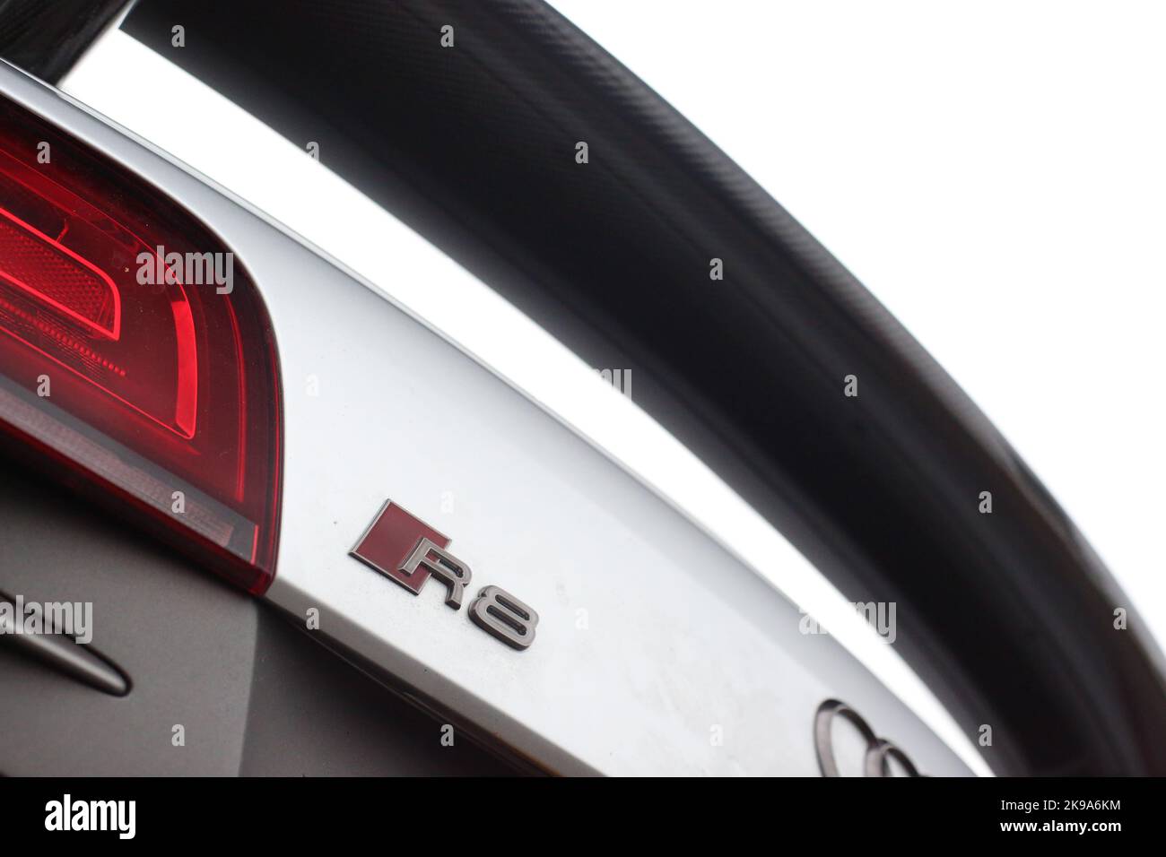 The Rear Section Of A 2013 Audi R8 V10 Plus With Optional Carbon Fibre ...