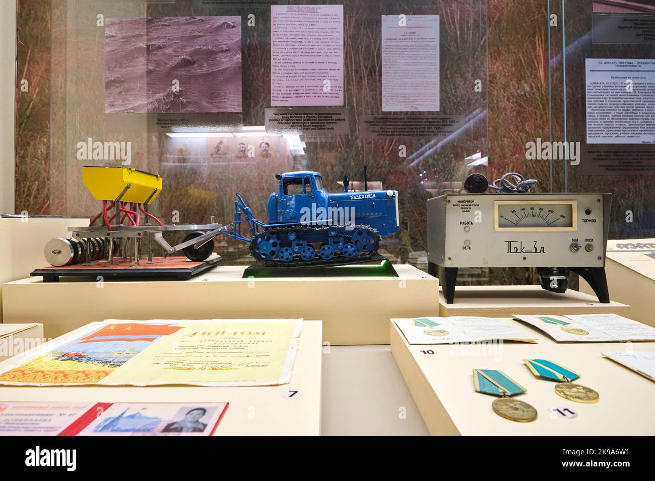 A display of Soviet, Russian, USSR, CCCP era models of farming ...