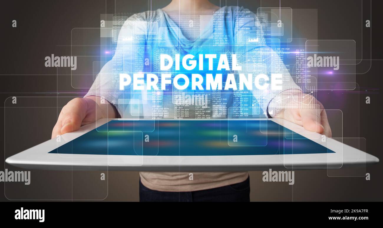 Person holding tablet, technology concept Stock Photo - Alamy
