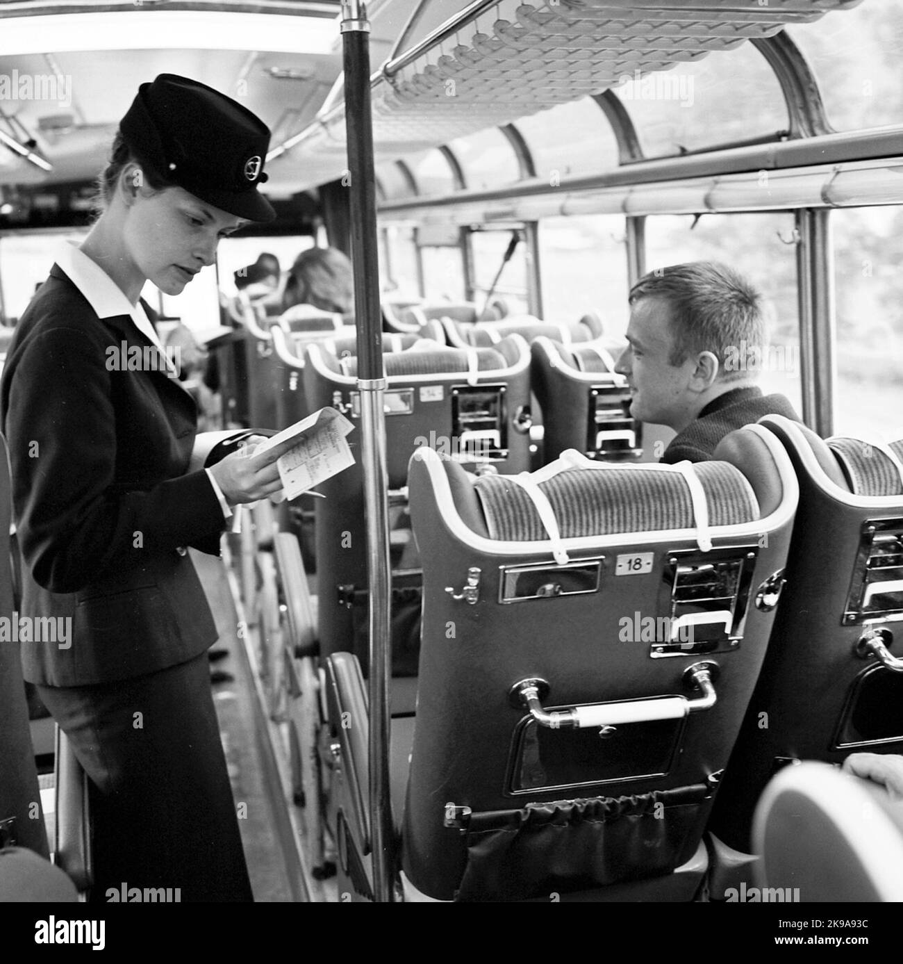 Bus hostess Black and White Stock Photos & Images - Alamy