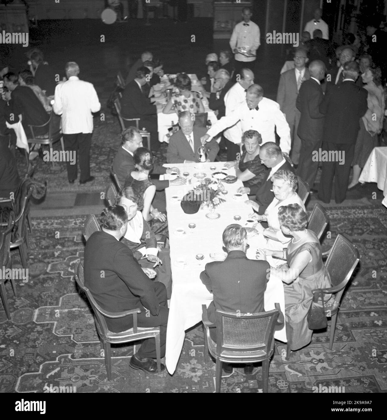 Railway doctor's dinner in 1958, the dining room Grand Hotel Stock ...