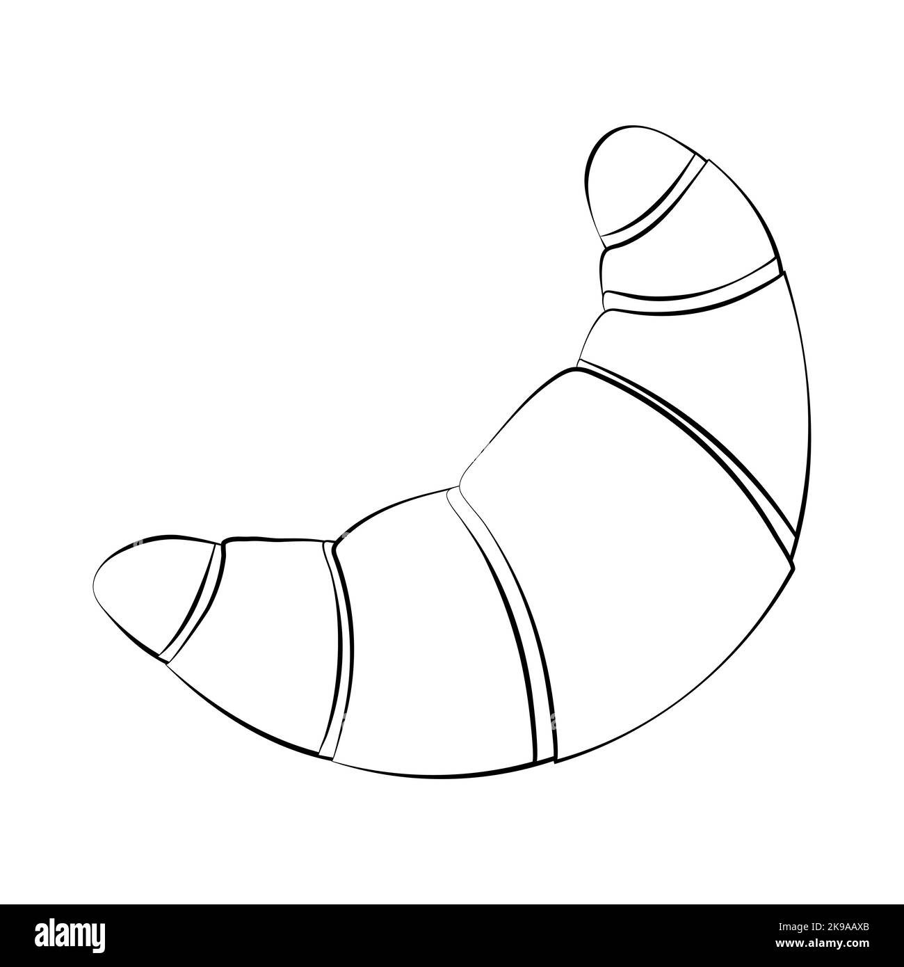 Croissant with a thin line. Vector on a white background Stock Vector ...