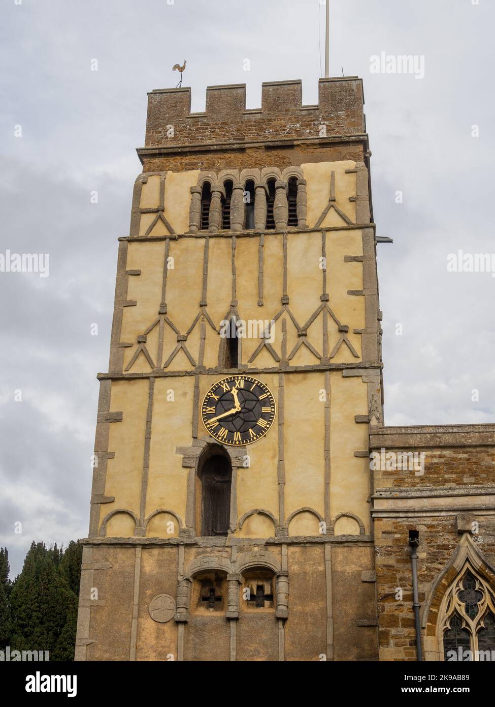 The church All Saints in the village of Earls Barton, Northamptonshire ...