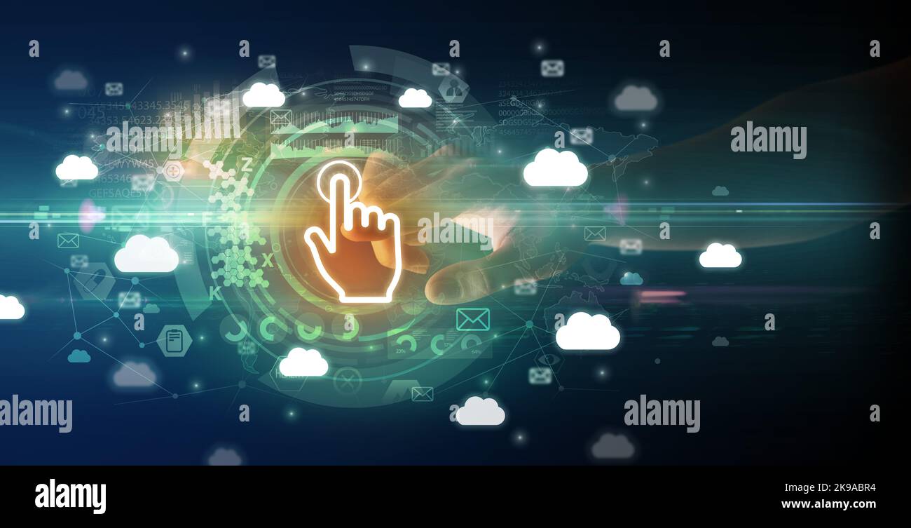 touching with soft gesture multimedia screen with future technology ...