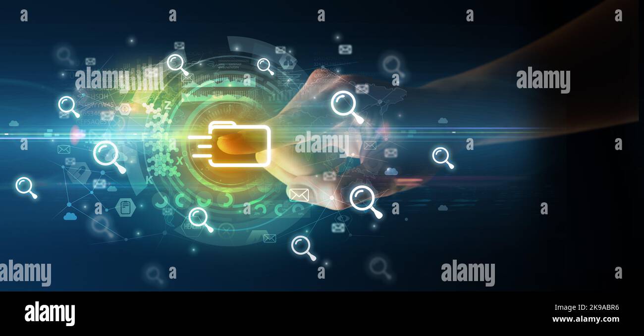 touching with soft gesture multimedia screen with future technology ...