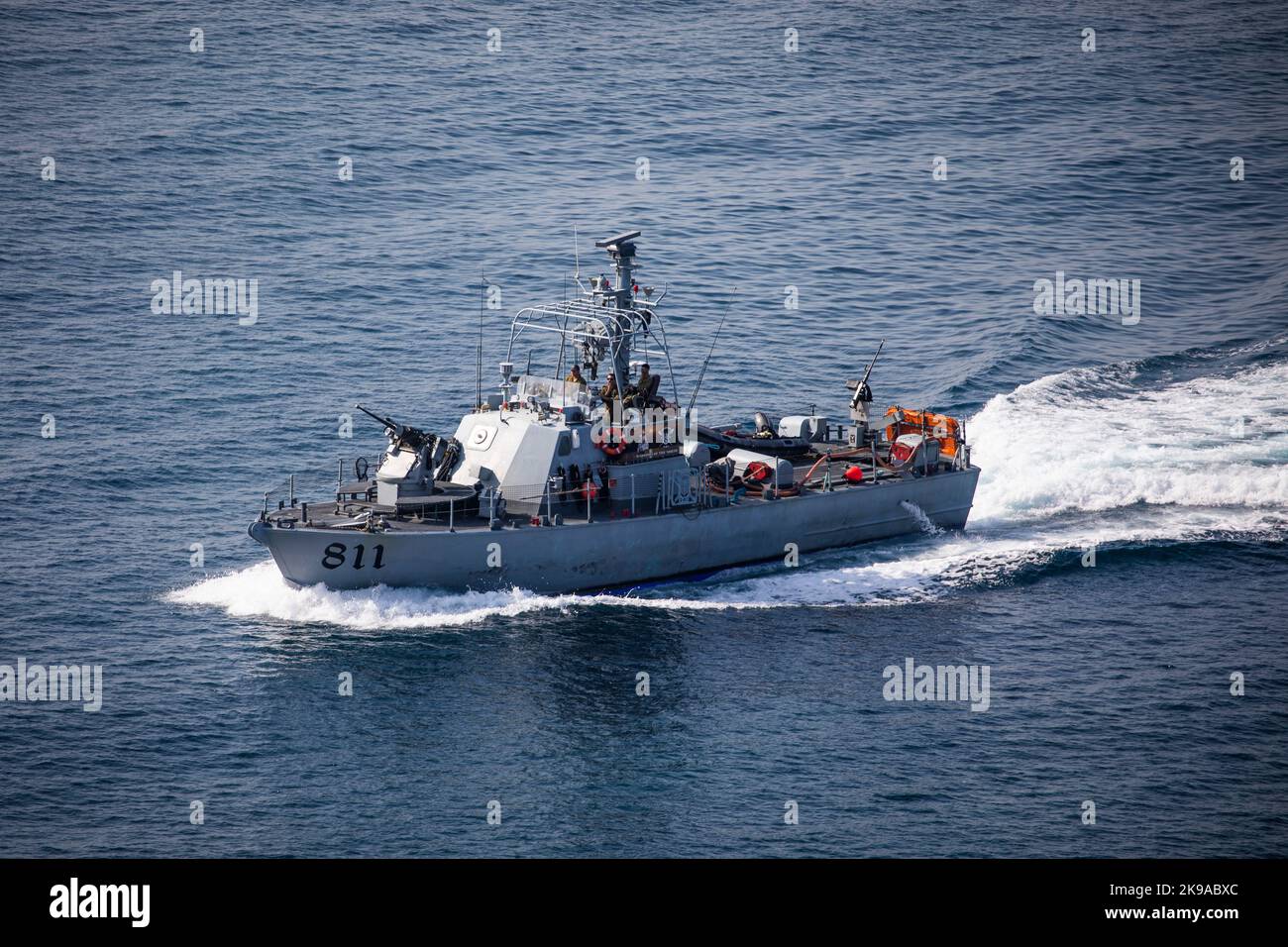 Rosh Ha Nikra, Israel. 27th Oct, 2022. An Israeli military boat sails ...