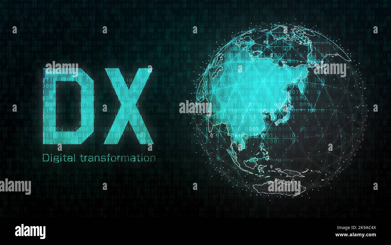 DX (Digital Transformation) motif web banner illustration Stock Photo ...