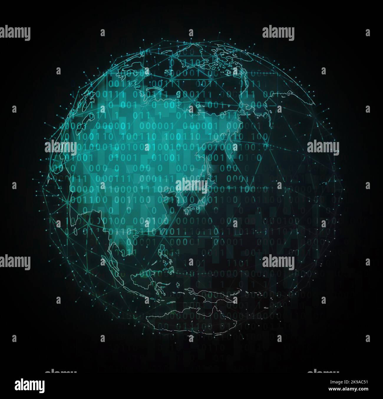 Digital earth illustration ( global network, technology motif Stock ...