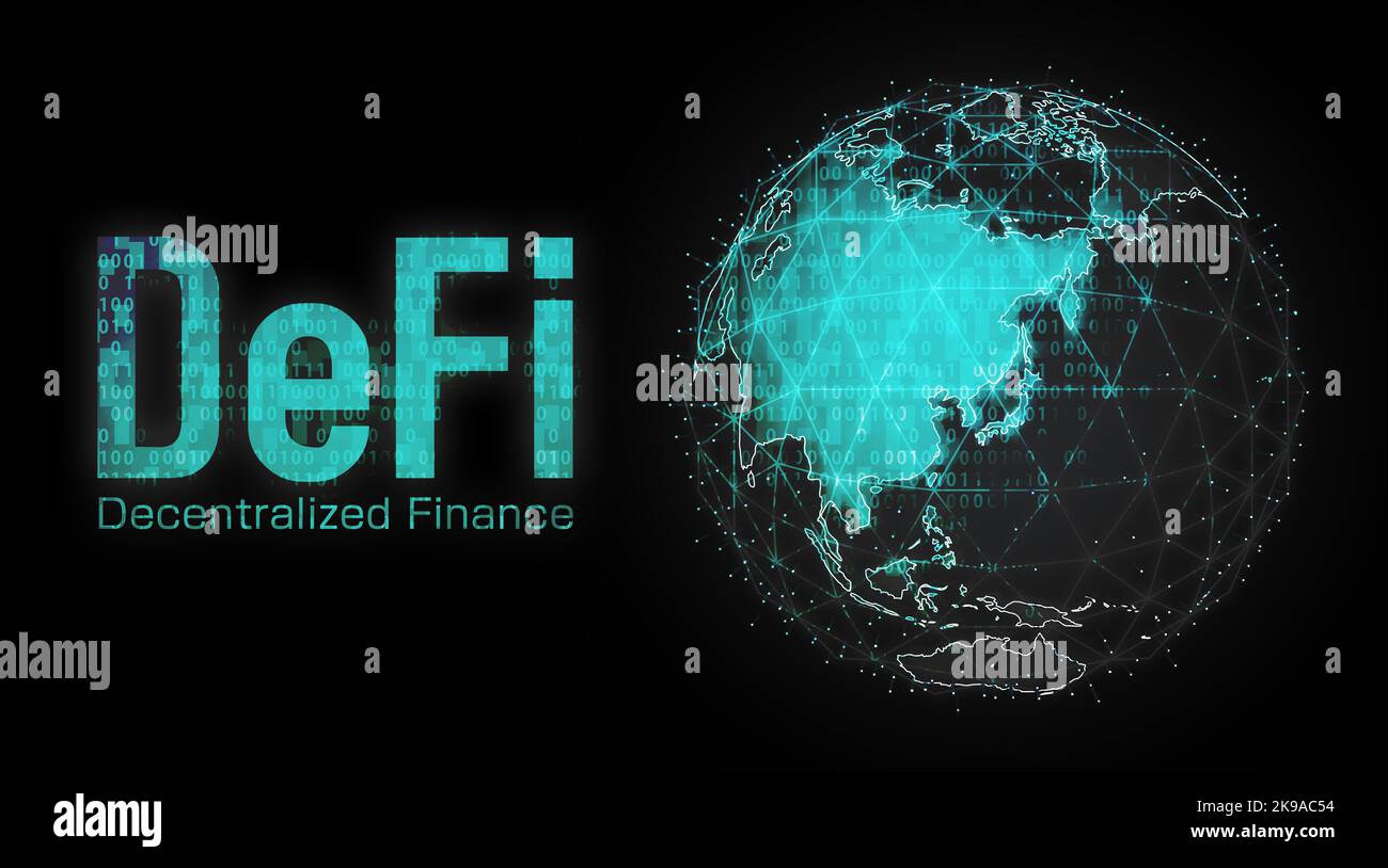 DeFi (Decentralized Finance) concept banner illustration Stock Photo ...