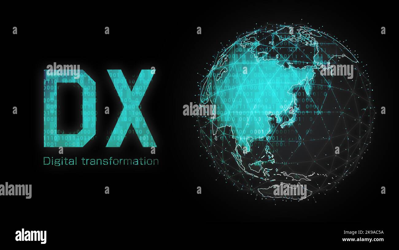 DX (Digital Transformation) motif web banner illustration Stock Photo - Alamy