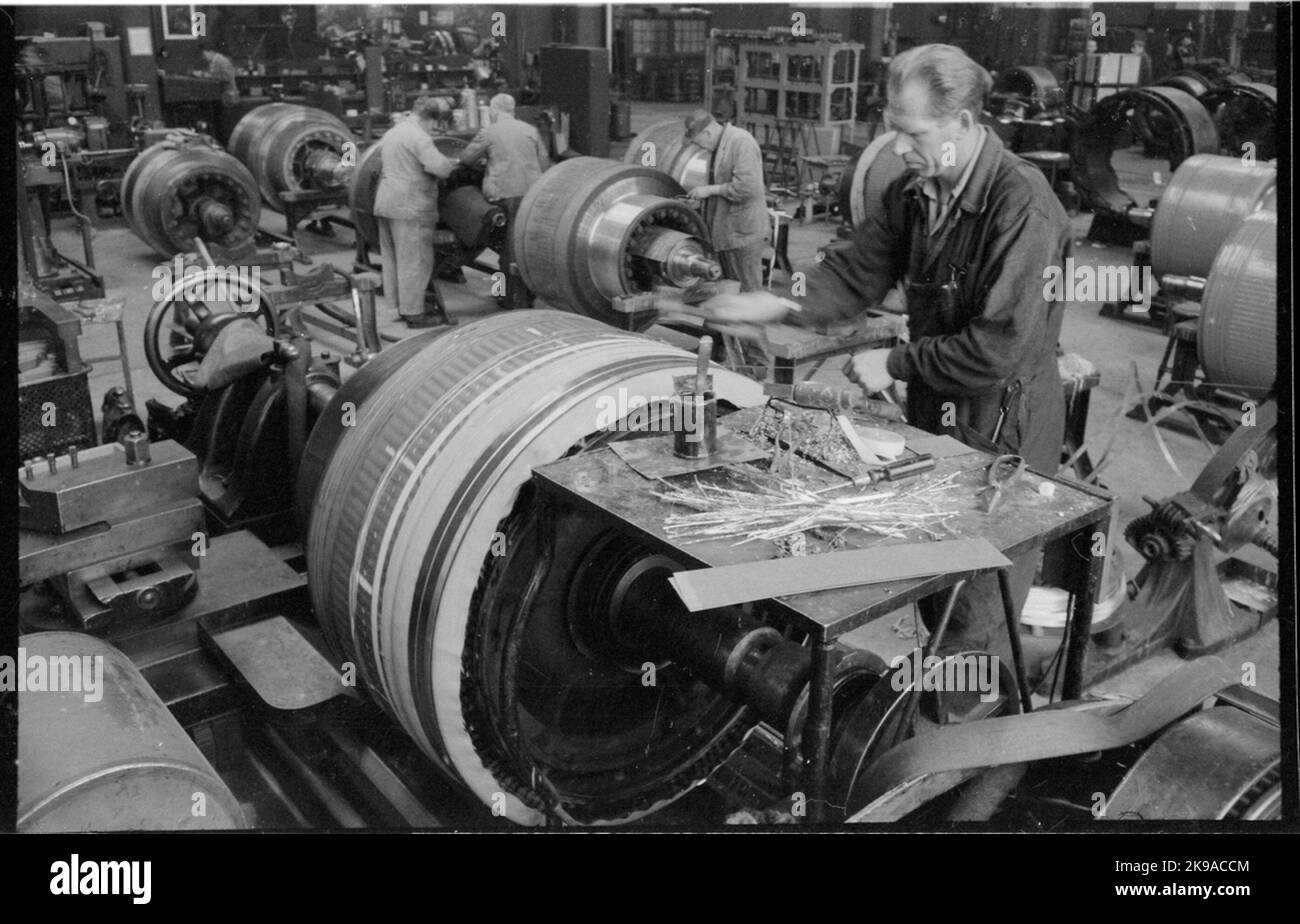 Revision of electric motors for locomotives Stock Photo - Alamy
