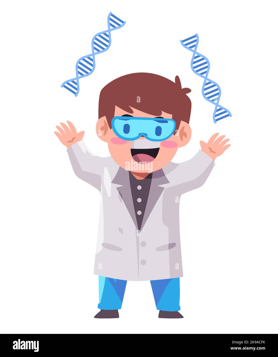 Kids Wearing Safety Goggles Cartoon