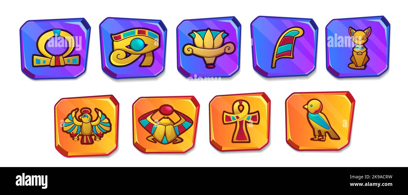 Cartoon egyptian culture religious symbols. Ancient Egypt icons for ... Cartoon egyptian culture religious symbols. Ancient Egypt icons for ...